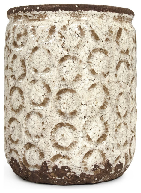 Distressed Off-White Vase Small - Farmhouse - Vases - by Hudson Home ...