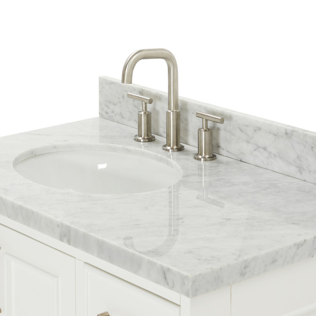 Ariel Stafford 37" Single Left Offset Oval Sink Bathroom Vanity ...