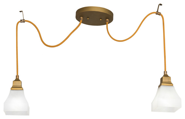 60" Wide Castiliolite Bungalow Alabaster 2 Light Pendant - Transitional ...