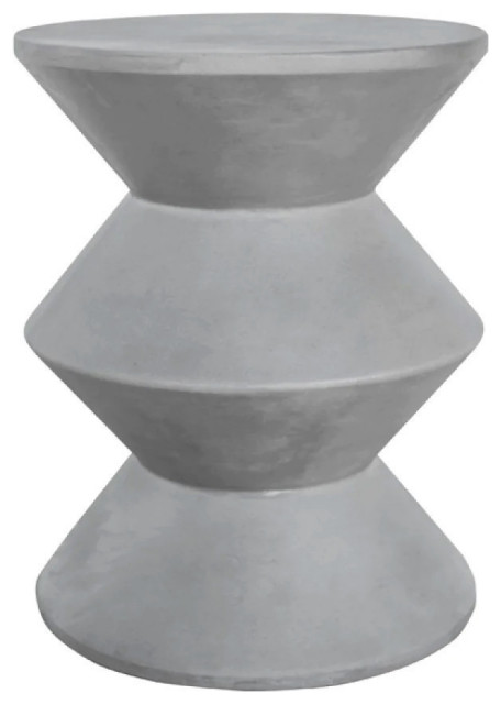 Katrina Modern Gray Concrete Round Stool/Ottoman - Contemporary ...