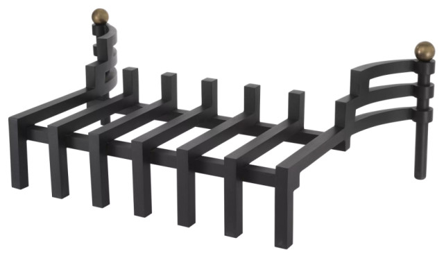 Black Metal Andiron | Eichholtz Artesia - Contemporary - Fireplace ...