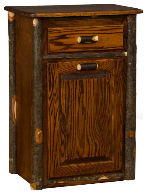 Hickory Log Tilt-Out Trash Bin - Rustic - Trash Cans - by Furniture ...