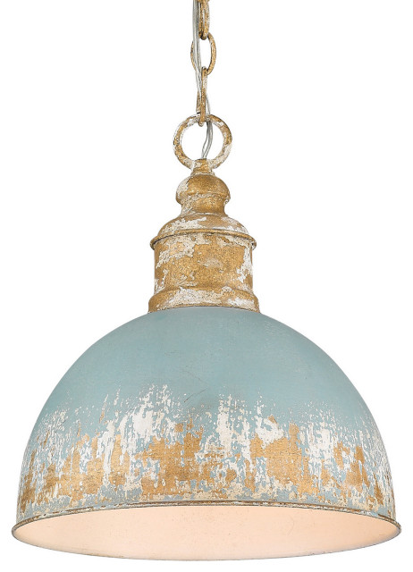 Golden 0809-M VG-TEAL 1-Light Pendant, Alison - Rustic - Pendant ...