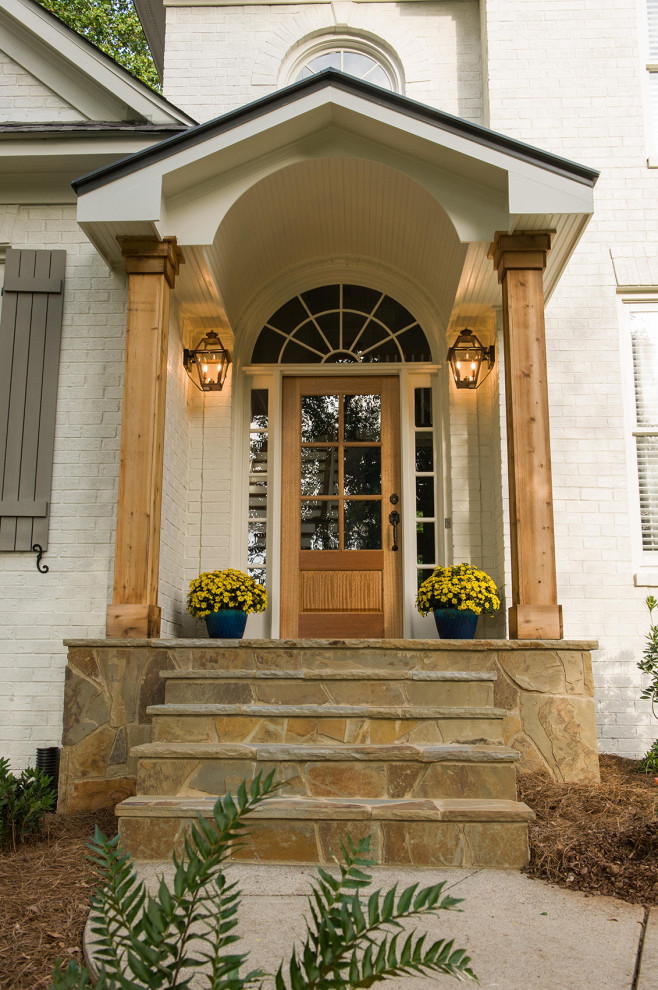 Timber portico with gable room and arched interior ceiling ...