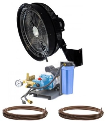 High Pressure, 18" Oscillating Misting Fan, 1 Wall Mount, Unenclosed ...