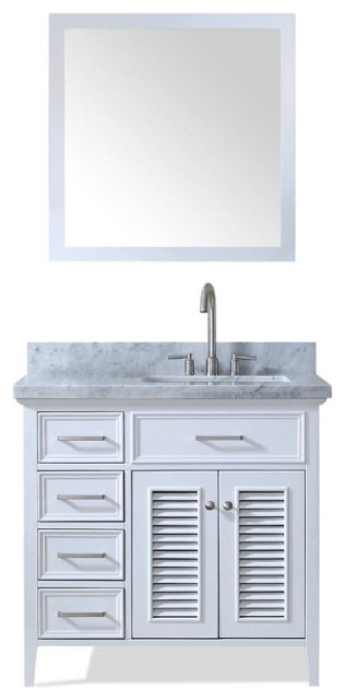 Ariel Kensington 43" Traditional Left Offset Single Sink Vanity Set ...