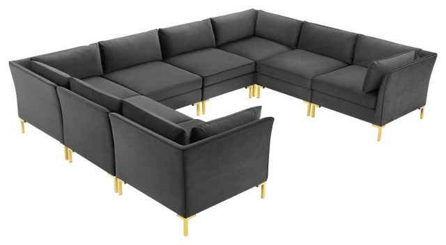 Ardent 8-Piece Performance Velvet Sectional Sofa - Contemporary ...