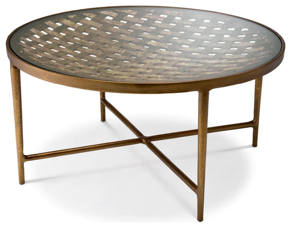 Woven-Patterned Coffee Table | Eichholtz Sorrento - Midcentury - Coffee ...
