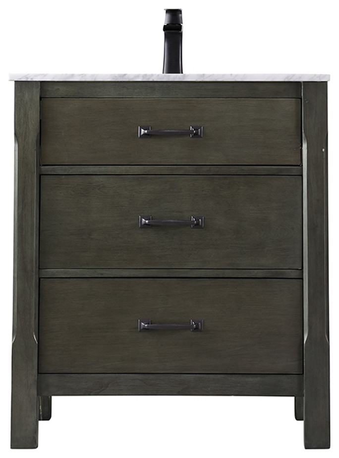 Maribella Rust Black Bathroom Vanity Set, 30" - Transitional - Bathroom ...