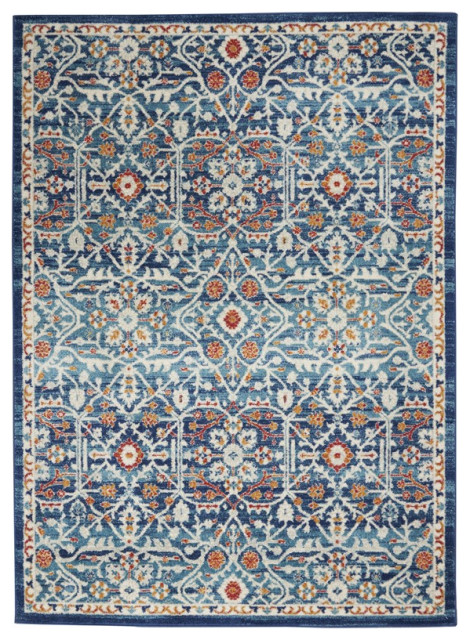 Nourison Passion Transitional Blue Rug PSN28, 3'9"x5'9" - Mediterranean ...