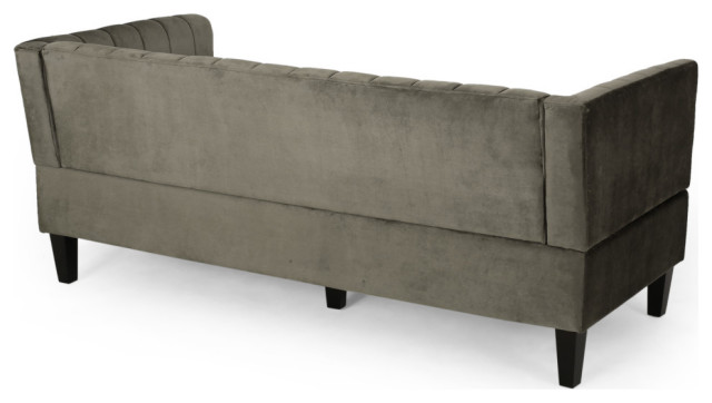 Judson Channel Stitch Velvet 3-Seater Sofa - Transitional - Sofas - by ...
