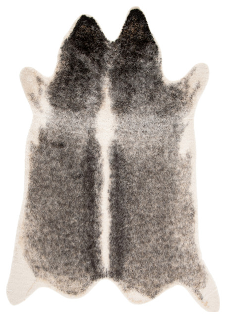 Safavieh Faux Cow Hide Fch203f Grey / Ivory Rug, 6' x 8' - Contemporary ...