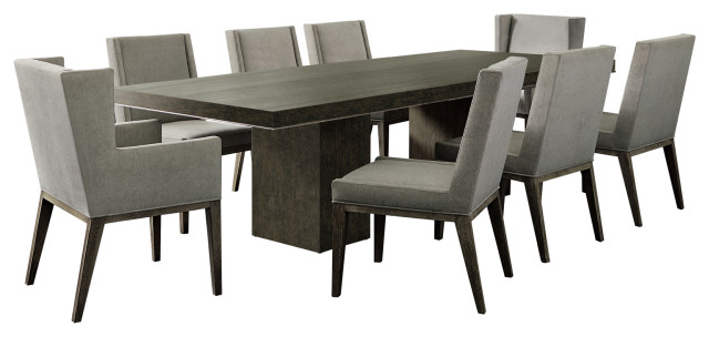Bernhardt Linea 9-Piece Dining Set, Cerused Charcoal - Transitional ...
