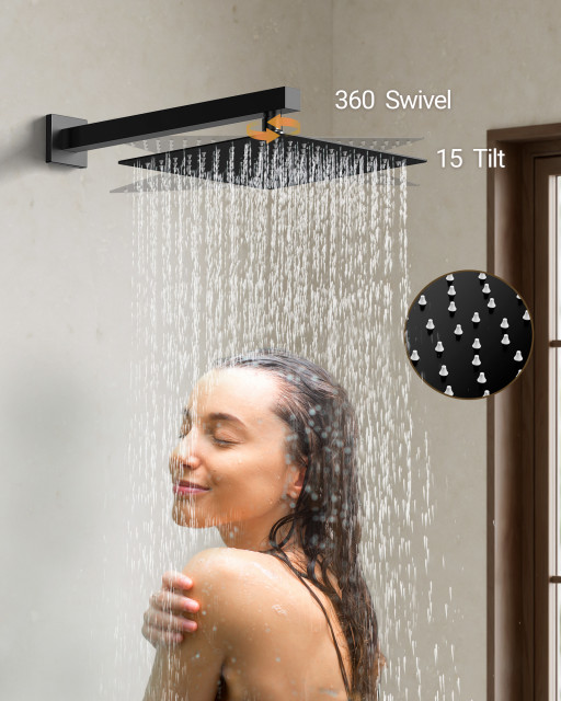 10" Pressure Balancing 2-Function Slide Bar Shower System, Included ...