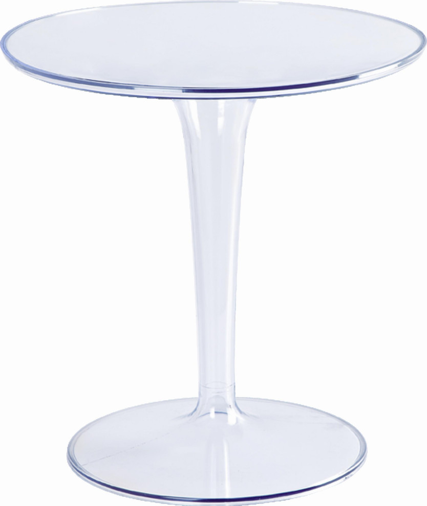 Clear Plastic Polycarbonate UV Protected Round Tulip Side End Table ...