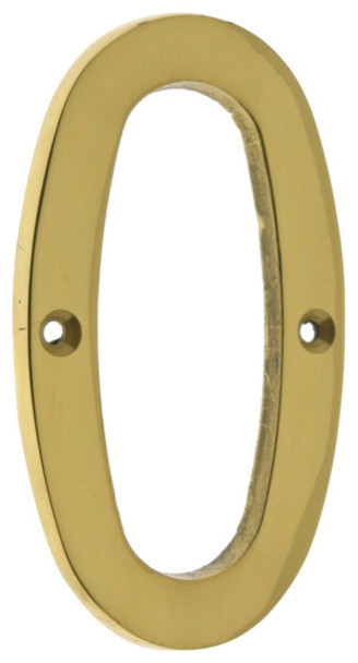 Genuine Solid Brass 4" House Number: #0 - Transitional - House Numbers ...