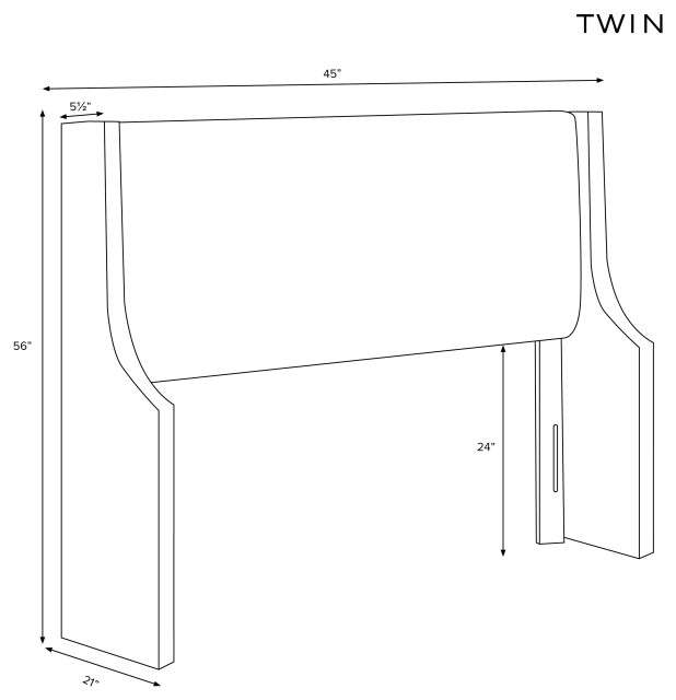 Fully Upholstered Wingback Headboard, Twin - Transitional - Headboards ...