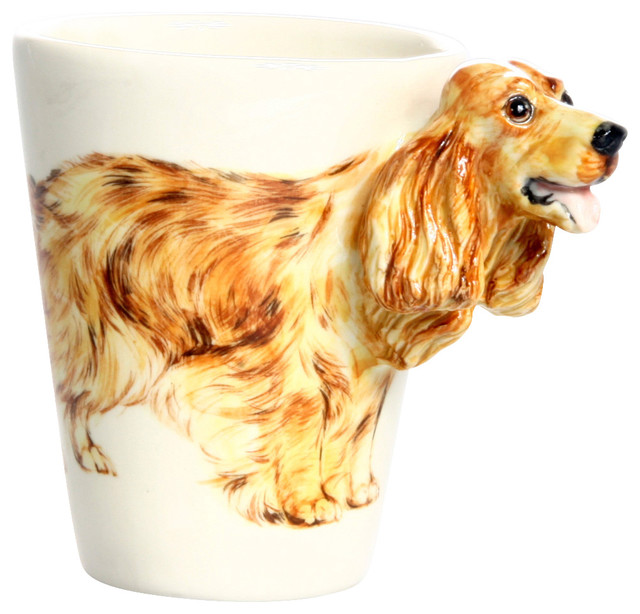 English Cocker Spaniel 3D Ceramic Mug - Eclectic - Mugs - by Blue Witch ...