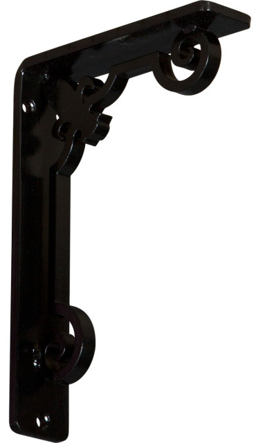 1 1/2"Wx5 1/2"Dx8"H Bradford Wrought Iron Bracket, Single Center Brace ...