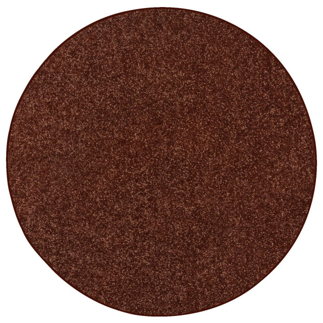 American Bright Solid Color Area Rugs, Chocolate, 24" x 24" Round (Set ...