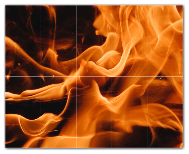 Fire Ceramic Tile Wall Mural HZ500604, 40" Wide x 32" High ...