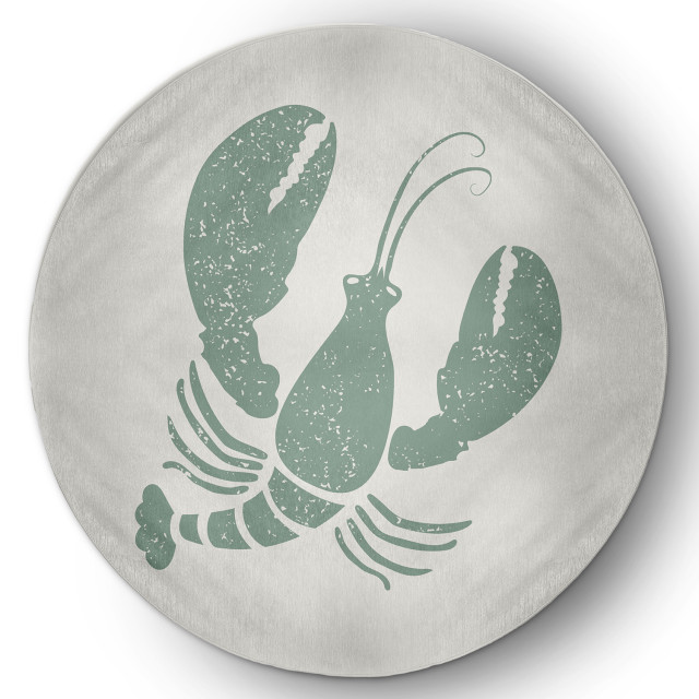 2' x 3' Lobster Nautical Indoor/Outdoor Rug, Dusty Smoke, 5' Round ...