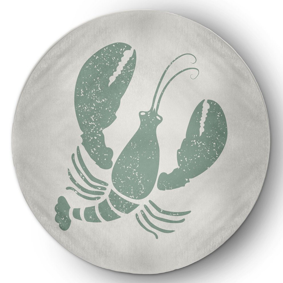 2' x 3' Lobster Nautical Indoor/Outdoor Rug, Dusty Smoke, 5' Round ...