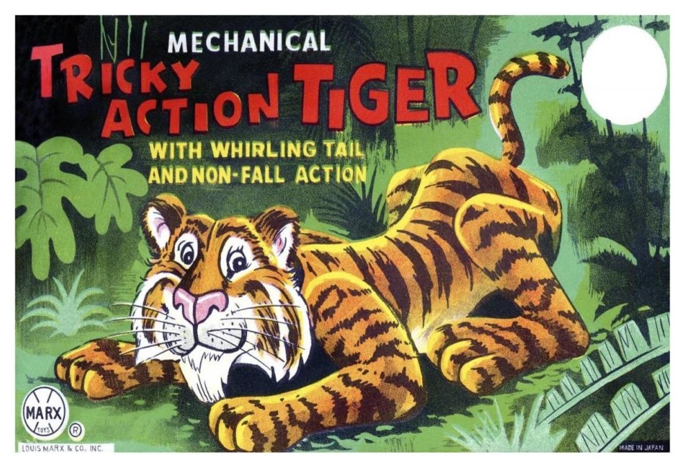 "Tricky Action Tiger" Digital Paper Print by Retrobot, 20"x14", 38"x26" - Midcentury - Prints ...