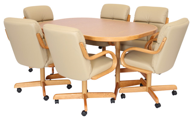 7-Piece 42x[42/60] Caster Dining Set Laminate Table Top & Desert Caster ...
