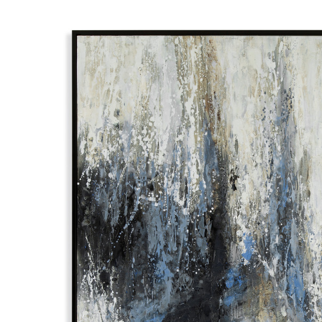 Blue Quiet Framed Canvas - Blue - Contemporary - Paintings - by BASSETT ...