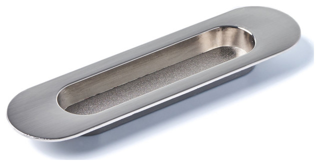 Stainless Steel Recessed Oval Flush Pulls, 6" Set of 1 - Contemporary - Cabinet And Drawer ...