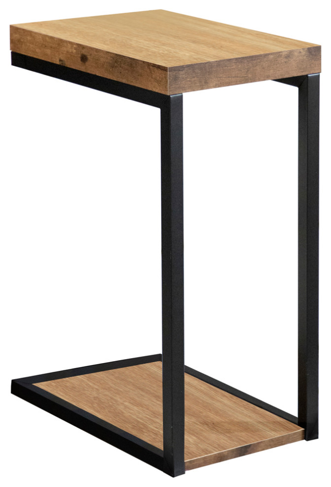Beck C-Shape Snack Table Black and Antique Nutmeg - Industrial - Side ...