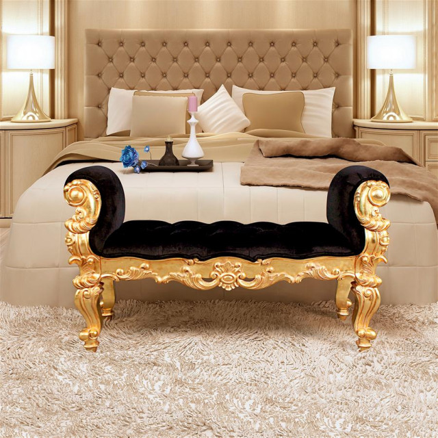 Design Toscano Gryphon Reine Bench - Victorian - Upholstered Benches ...