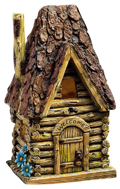 Woodland Fairy Garden House Statue - Rustic - Garden Statues And Yard ...