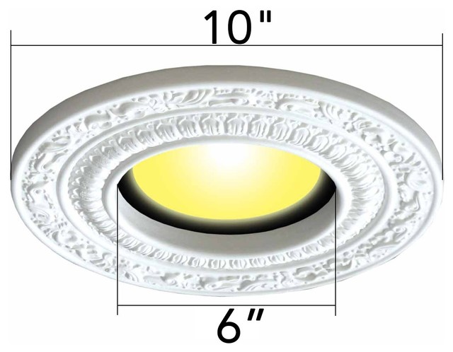 Spot Light Trim Medallions 6" ID White Urethane Pack of 5 Renovators ...