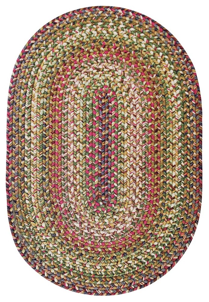 Homespice Decor Rainforest Indoor/Outdoor Braided Rug (Oval), 6' x 9 ...