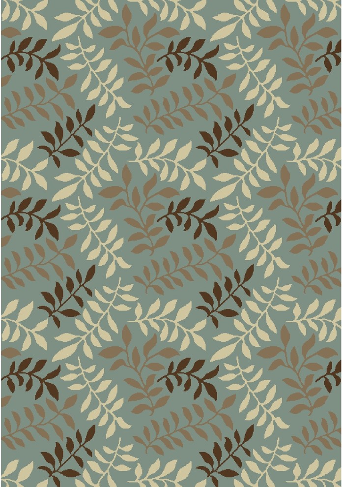 Leafs Blue 5'3 Round, 5'3x7'3 - Contemporary - Area Rugs - by Concord ...