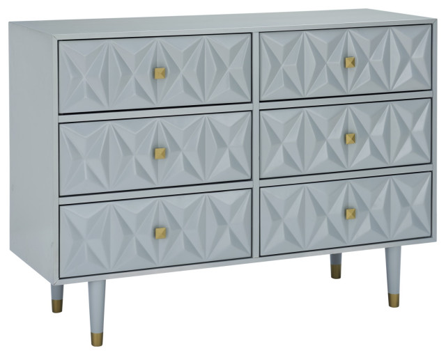 6-Drawer Geo Texture Dresser Gray - Contemporary - Dressers - by ...
