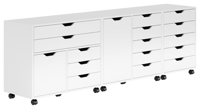 Halifax 3-Pc Storage Cabinet Set, White - Transitional - Storage ...