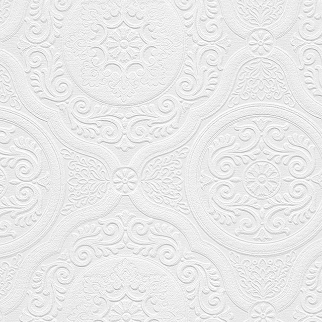 Architectural, Texture Geometric Paintable Pre-Pasted Wallpaper, Roll ...