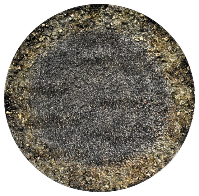 Textured Round Metal Wall Decor with Mounting Hardware, Gold ...