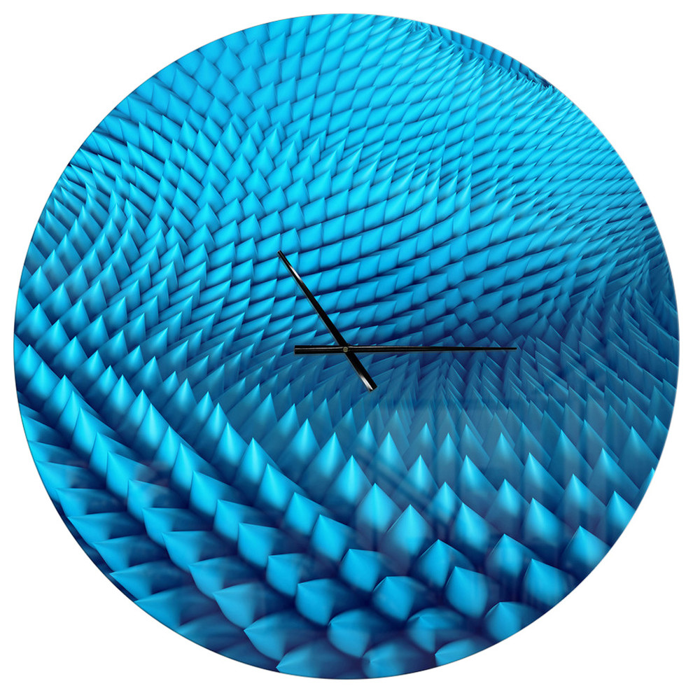Abstract Blue Wavy Background Oversized Modern Metal Clock ...