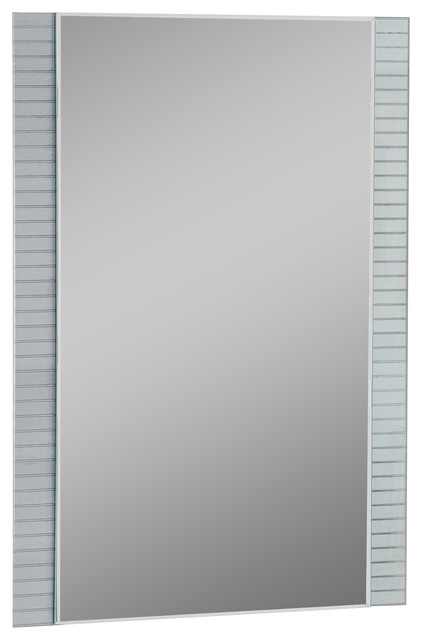 Horizontal Lines Wall Mirror, 31.5"H x 23.6"W - Contemporary - Bathroom ...