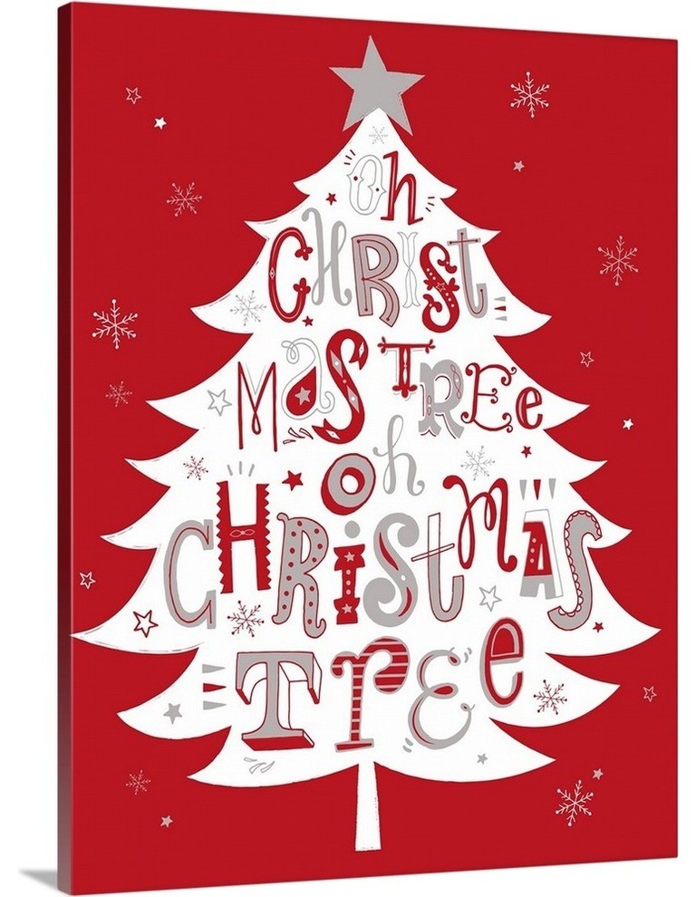 "Festive Letters" Wrapped Canvas Art Print, 12"x16" - Contemporary ...