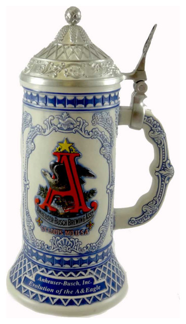 Anheuser-Busch 1872 AND 1886-1889 EVOLUTION Stein Collector Member 1St ...