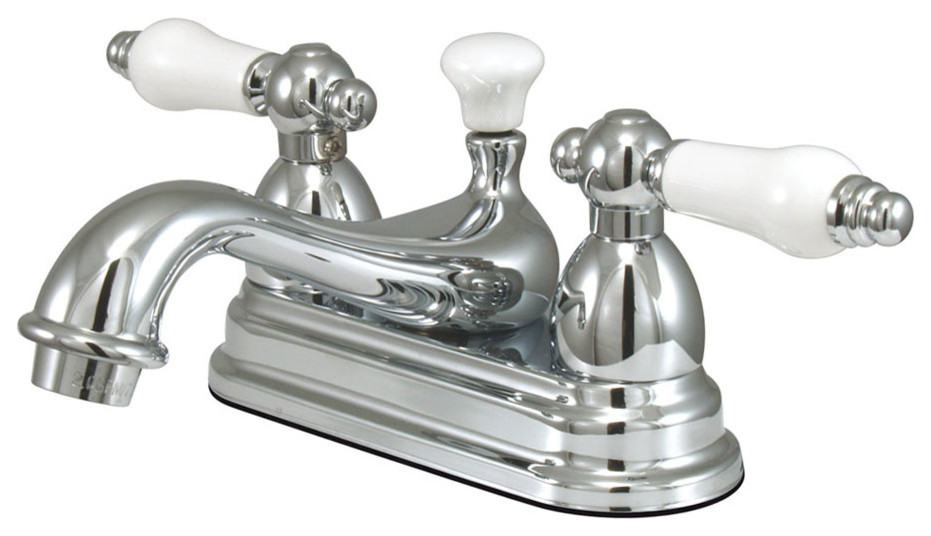 Restoration Two Handle 4" Centerset Lavatory Faucet with Brass Pop-up ...