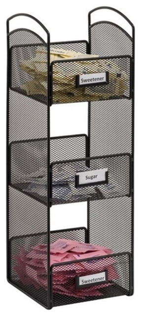 Pemberly Row 3 Tier Break Room Organizer in Black - Pantry And Cabinet ...