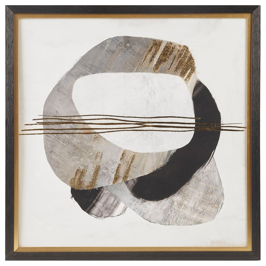 Madison Park Auric Beam Auric Beam Abstract Neutral Framed Wall Art ...