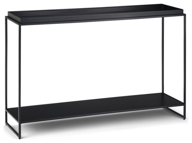 Simpli Home Garner Industrial 47 " Metal Tray Top Console Table in ...