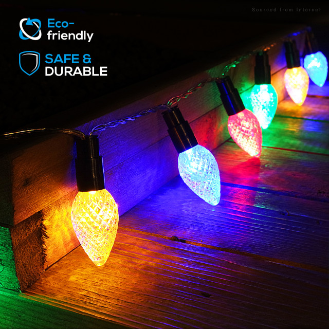 Torchstar 7' 20 LED Strawberry String Lights, Battery Powered, Multi-Color - Modern - Holiday ...